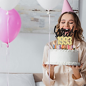 Gyufise 1Pcs Legend Since 1993 Cake Topper Glitter Thirty Happy 30th Birthday Cake Pick Cheers to 30 Years Cake Decoration for 30th Birthday Wedding Anniversary Party Decorations Supplies