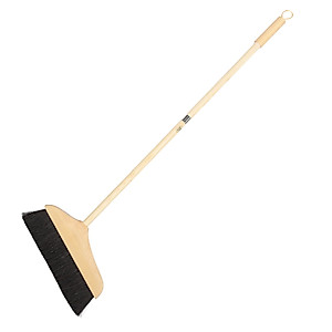 Holibanna Indoor Broom Outdoor Floor Cleaning Broom with Wood Handle Horsehair Broom Angle Broom Household Broom for Courtyard Indoor Kitchen Office Lobby Sweeping