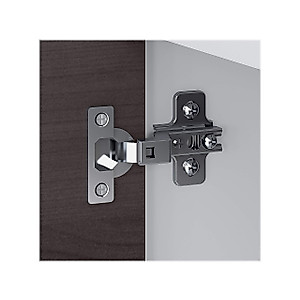 Bush Furniture Low Wide Cabinet with Doors and Shelves | Jamestown Collection Storage Chest with Satin Nickel Handles, 60W, Storm Gray/White