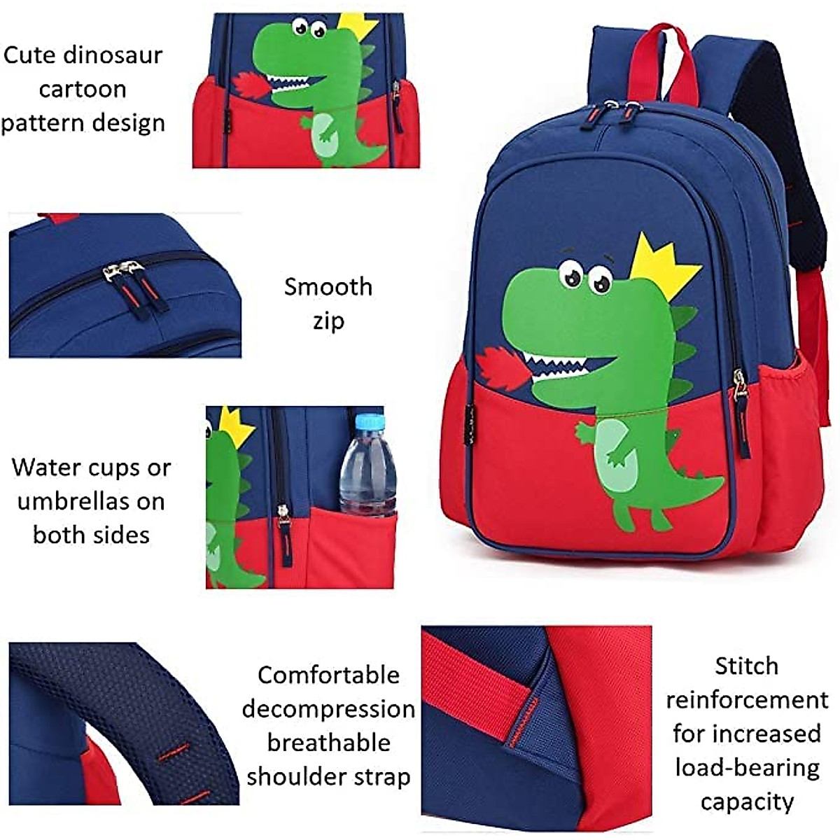 POWOFUN Kids Preschool Kindergarten Backpack Lightweight Cool Cute Cartoon Travel Backpack With Lunch Bag For Boys Girls