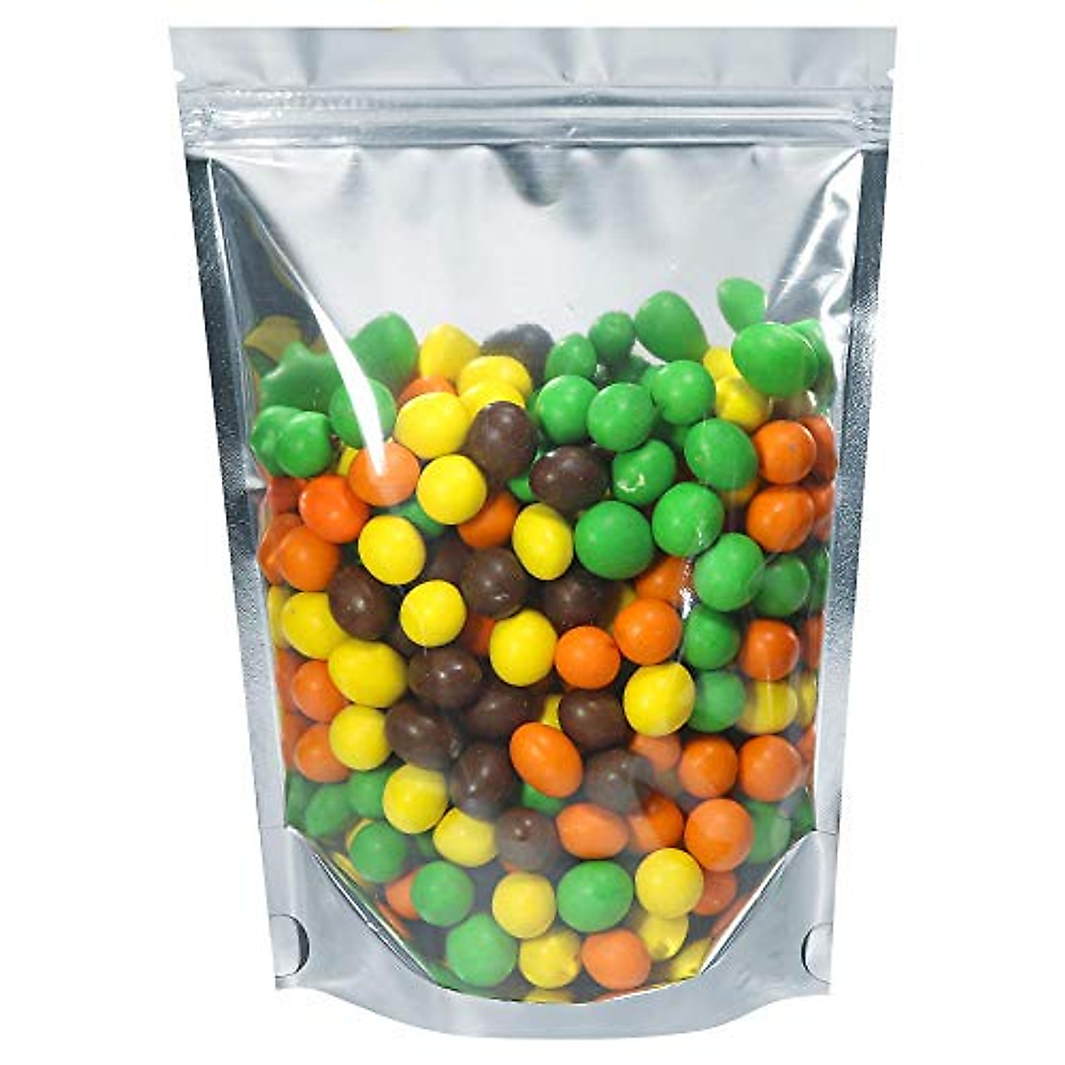 QQ Studio Clear Window Aluminum Mylar Heat Sealable Standup QuickQlick™ Bags (100 Pack) (Clear/Silver, Standup 2oz)