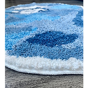 Luxape Bape Rug - Camo Blue - Handmade & Premium- 28in W * 20in L (70 * 50cm) - Hypebeast Rug - Hypebeast Rug Decor - Living Room, Bedroom, Children Room, Door mat - A Bathing APE Rug