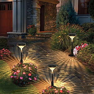 Whousewe Solar Pathway Lights Outdoor 6Pack, Solar Lights Outdoor Decorative 3 Light Modes Waterproof Bright LED Garden Lights, Auto On/Off Solar Landscape Lights for Pathway Yard Walkway Patio,Black
