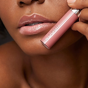 Woosh Beauty, Spin-On Lip Gloss, Hydrating Hyaluronic Acid & Shea Butter, No Fine Lines, Shine Finish, Vegan & Cruelty-Free, (Beige Natural)
