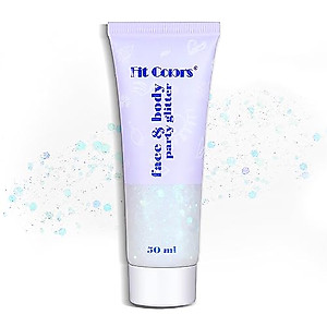 TEOYALL Long Lasting Body Glitter Holographic Sparkling Cosmetic Grade Chunky Glitter for Face Hair (White)