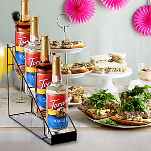 kimilus Coffee Syrup Rack for Coffee Bar Accessories, Fits with Torani and Monin Syrup, Coffee Bar Organizer Holds 4 Bottles