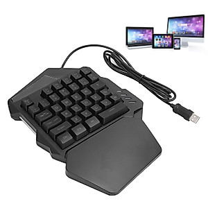 214 Gaming Keyboard,35 Keys Wired Ergonomic One?Handed Mechanical Keyboard,Plug and Play USB PC Game Keyboard with RGB Backlit,for Win2000/Win8/Win XP/Vista/for Android