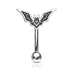 Pierced Owl Horror Bat Top 316L Stainless Steel Curved Barbell Eyebrow Ring