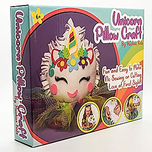 Ruckus Kids Unicorn Pillow Craft – DIY Cute Colorful Fleece Knot Pillow Kit – No-Sew Easy-to-Make Arts and Craft Kit for Kids– Unicorn Bedroom Decor