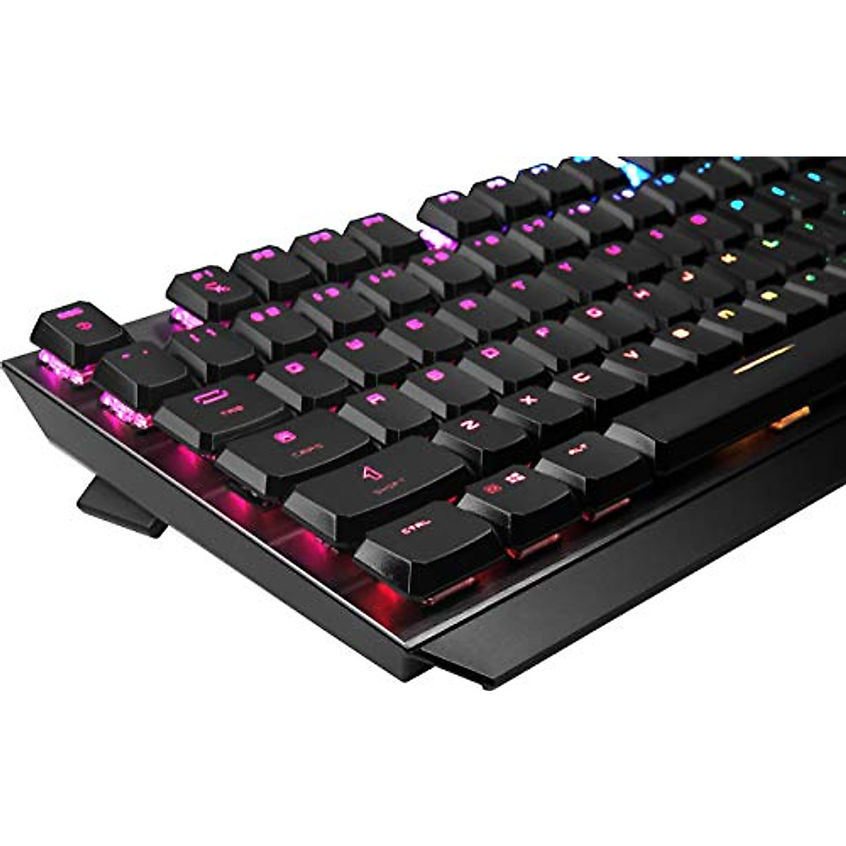 MSI Vigor GK50 Low Profile RGB Mechanical Gaming Keyboard, Kailh White Low Profile Switches, Brushed Aluminum Design, Ergonomic Keycap Design, RGB Mystic Light