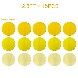 192Ft Yellow Party Decorations Ombre Yellow White Big Polka Dots Backdrop Streamer Gradient Yellow Tissue Paper Circle Dot Hanging Garland for Lemon Bee Sunflower Birthday Baby Shower Party Supplies
