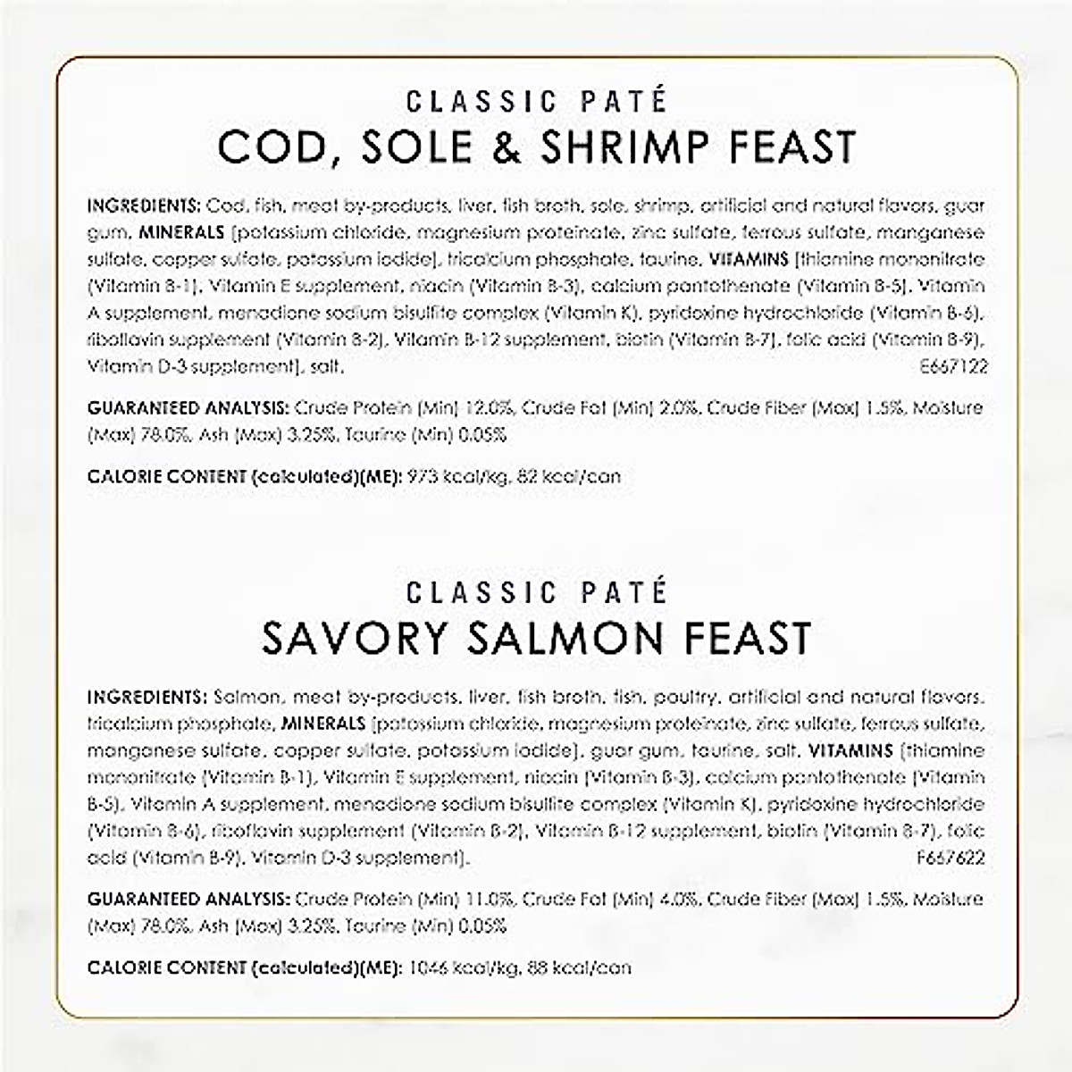 Purina Fancy Feast Seafood Classic Pate Collection Grain Free Wet Cat Food Variety Pack - (2 Packs of 12) 3 Oz. Cans