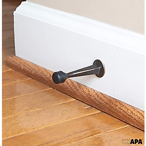 Ilyapa Solid Door Stops - 10 Pack 2 ? Inch Heavy Duty Door Stop - Traditional Solid Door Stop - Oil Rubbed Bronze with Rubber Bumper, Durable Door Stoppers, Door Stoppers for Wall