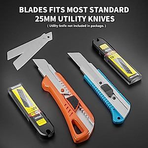 Decare Upgraded 25mm Snap Off Blades, SK5 Heavy-Duty Replacement Blades, 60 Blades (420 segments) for Retractable Snap-Off Utility Knife and Box Cutter