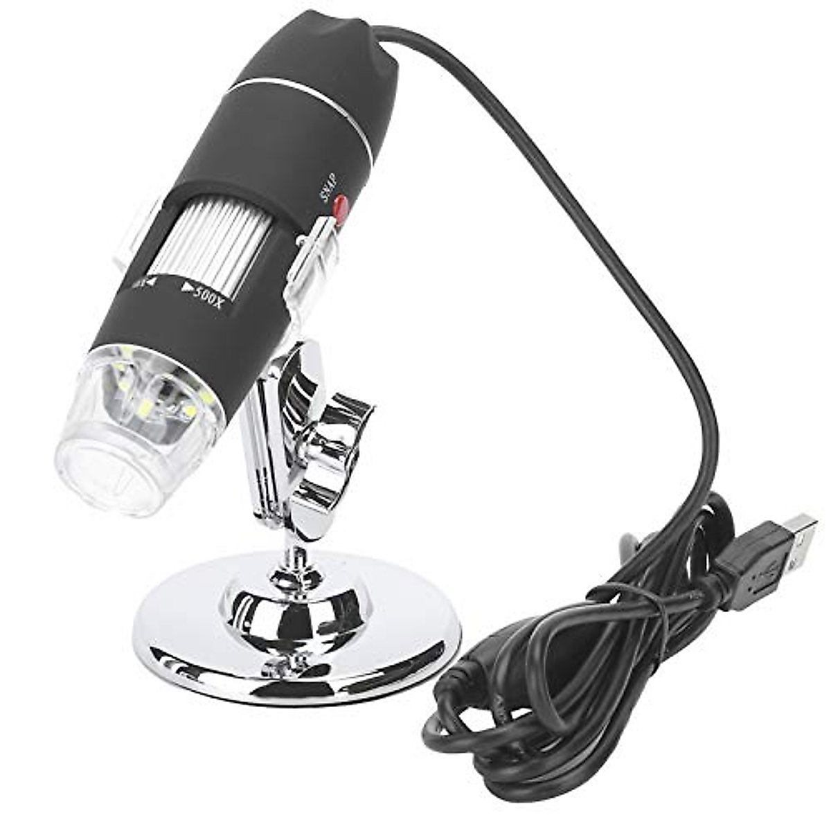 500X LED Microscope, 500X USB Digital Microscope Electron Microscope Adjustable 8LED Magnifying Glass with Stand Support Camera/Video/Computer/Phone