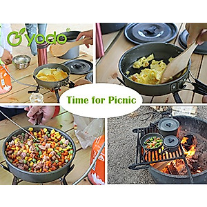 Yodo Anodized Aluminum Camping Cookware Set Backpacking Pans Pot Mess Kit for 4-5 Person