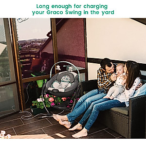 2-Pack Power Cord for Graco Simple Sway, DuetSoothe, DuetConnect LX, DuoGlider, Glider LX - 5V Charging Cable for Nova Baby Swing, 6.5 ft