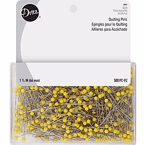 Dritz 3009 Quilting Pins, 1-3/4-Inch, Yellow (500-Count)