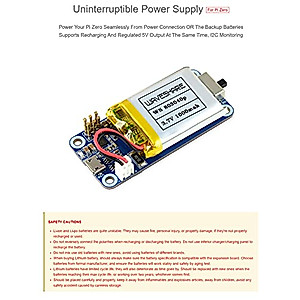 UPS HAT (C) for Raspberry Pi Zero Boards, Provides 5V Uninterruptible Stable Power, with Pogo Pin Connector