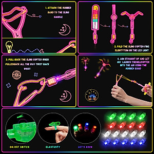 OLUPP Glow in the Dark Party Supplies, 264 PCS Light Up Party Favors with LED Glasses,Glow Sticks,Finger Lights,LED Hair Clips,Slingshot,Glasses Molds,Butterfly Bracelet for Glow Party,Raves,Birthday