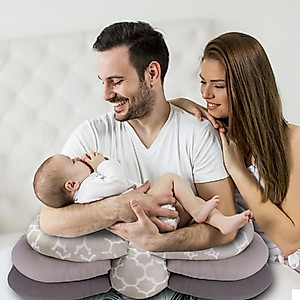 bodreamz Nursing Pillows for Breastfeeding, Butterfly Style Adjustable and Multi-Layer, Breastfeeding Pillows for Newborns Made of Composite Fiber and Cotton, Includes 3 Ultra-Soft Baby Towels