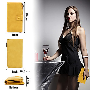 TAN.TOMI Wallet Women, Vegan Leather Women Wallet Large Capacity, Wallet for Women RFID Blocking with Multi Card Organizers