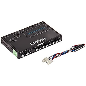 Clarion EQS755 7-Band Car Audio Graphic Equalizer with Front 3.5mm Auxiliary Input, Rear RCA Auxiliary Input and High Level Speaker Inputs, BLACK