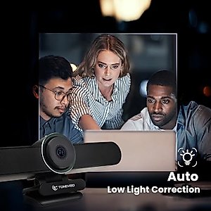 TONGVEO Wide Angle Webcam with Microphone and Speaker, Conference Room USB 1080P 60fps Web Camera for Smart TV Computer Video Call Streaming Meeting, Works for Microsoft Teams, Zoom, PC