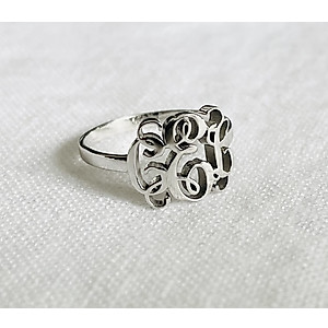 10KY Polished Monogram Ring