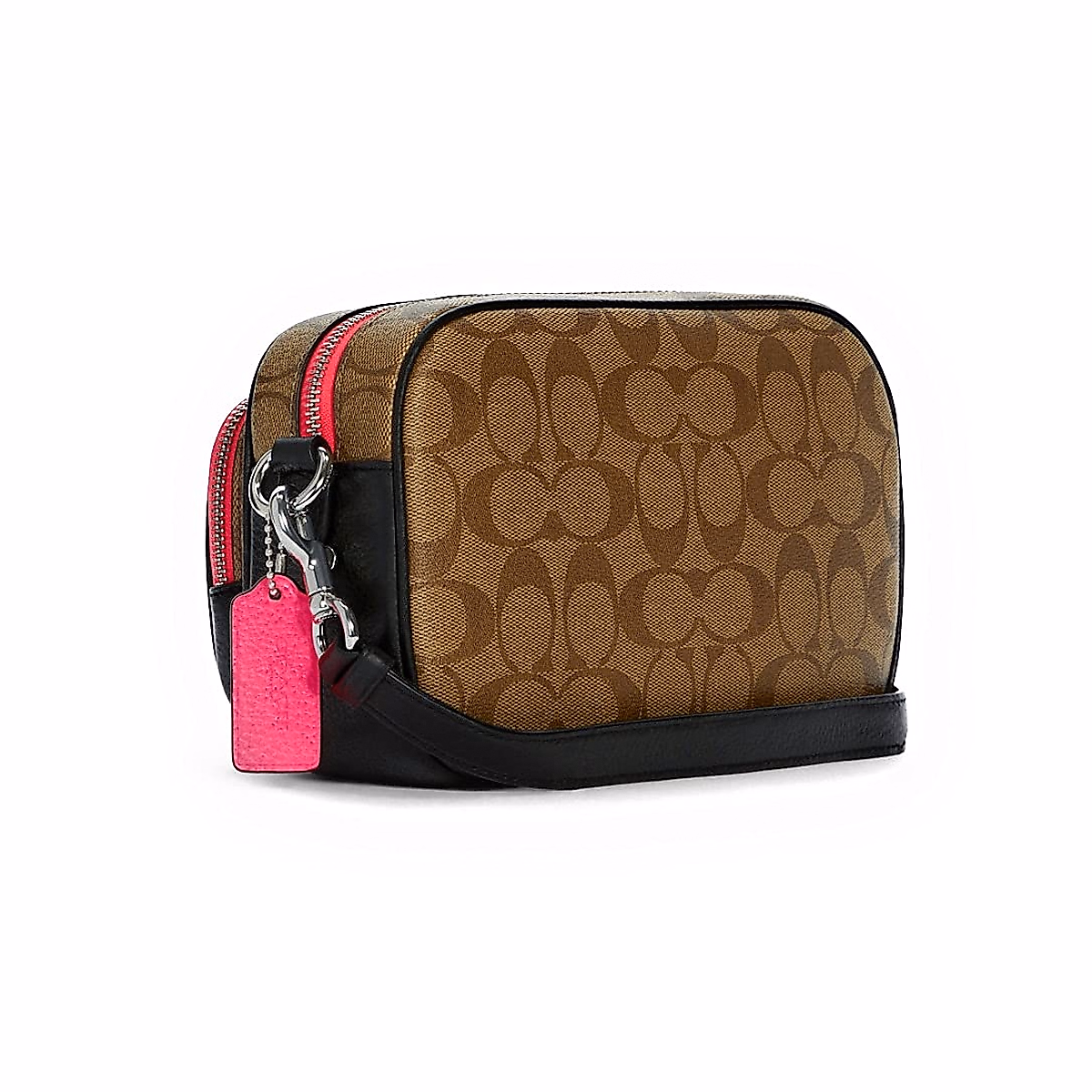 Coach Womens Court Crossbody In Signature Canvas With Vintage Rose Print Silver/Khaki Multi