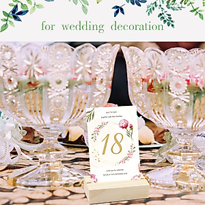 FSWCCK 40 Pieces Wood Place Card Holders Wood Table Number Stands Picture Holder Acrylic Sign Holdersr for Ceremony Birthday Party Home Decoration