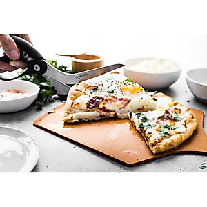 Dreamfarm Scizza 2-In-1 Easy Ergonomic Pizza Scissors with Stainless Steel Pizza Cutter Blades & Non-Stick Slice Server - Black