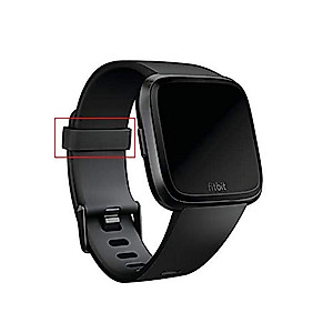 Fastener Rings Compatible for Fitbit Versa Versa 2 Versa 3 Versa 4 Versa SE Versa Lite Sense Bands 6-PACK Security Loop Holder Keeper Retainer Fixed Non-Slip Silicon Loops for Versa Smartwatch,Black