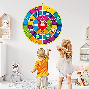 IJO Double Sided Dart Board 29 inch with 12 Sticky Balls-Boys Girls Toys-Indoor/Outdoor Target Game-Party Games for 3 4 5 6 7 8 9 10 11 12 Years Old Boys Girls Childrens