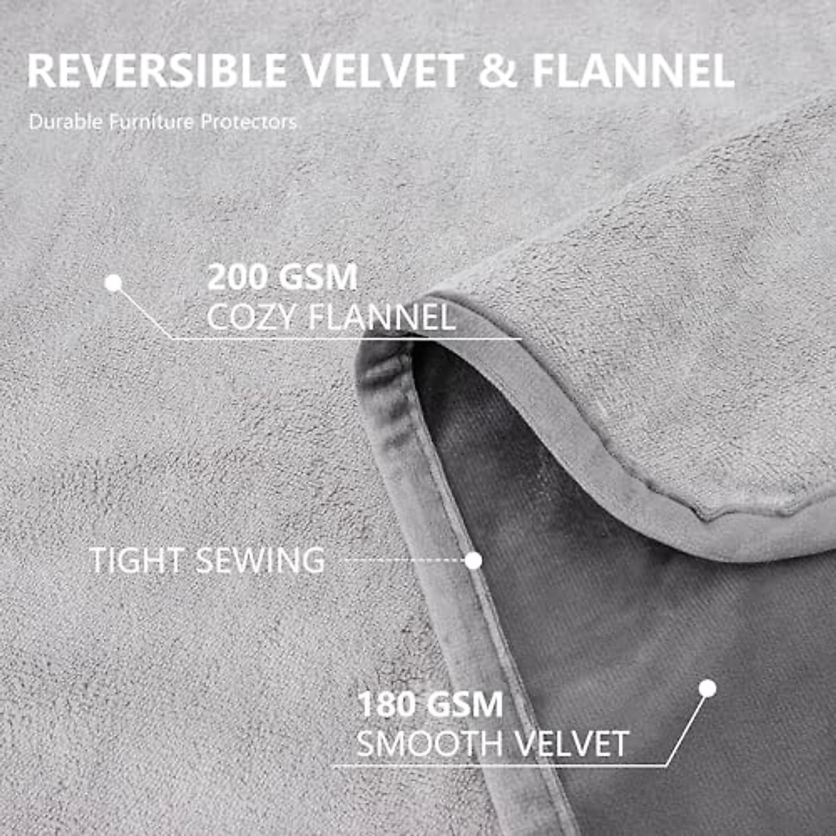 Tuffeel Waterproof Dog Blanket, 68x82 inches Soft Leak Proof Pet Couch Throw for Sofa, Bed Furniture Protector Covers from Dogs Puppys Cats Washable-Light Grey+Dark Grey