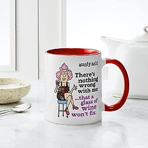 CafePress Aunty Acid: Glass Of Wine Mug Ceramic Coffee Mug, Tea Cup 11 oz