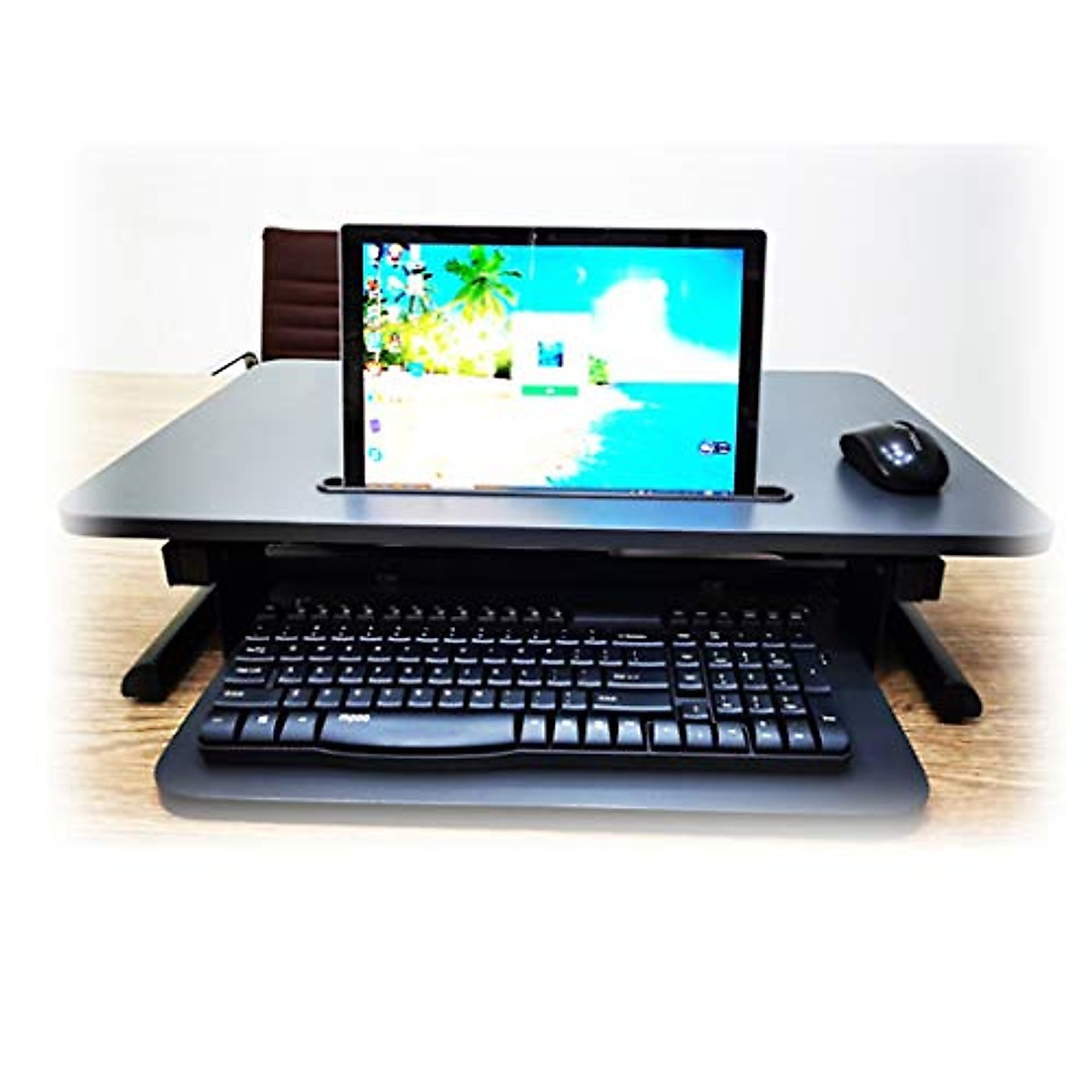 TOE Computer Desk Multifunctional Modern Sturdy Mini Office Desk Study Writing Desk Height Adjustable Folding Laptop Desk Learning Desk for Home Office (Color : Black)