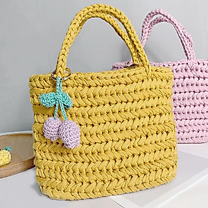 200g Blue Gray Crochet Yarn Basket Crochet Bag Fabric Yarn Cotton Cloth T-Shirt Yarn Ribbon Yarn