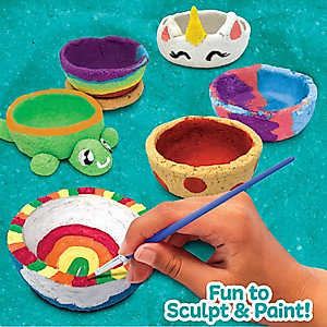 Made By Me! Sand Dough Sculpt & Paint Creations! Pottery Press, Sand Dough Bowl Kit, Paint & Create Your Own Pottery, Mess-Free Pottery Kit for Kids, Great Arts & Craft Activity for Ages 6, 7, 8, 9