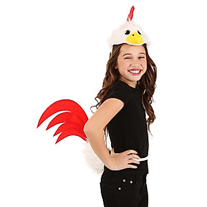 elope Chicken Soft Headband & Tail Costume Accessory Kit - Soft Sculpted Beak and Tail with Adjustable Elastic