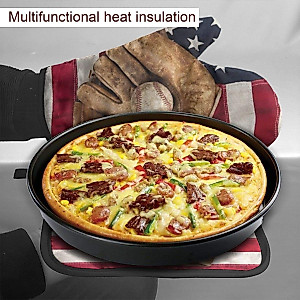 Vintage Baseball with USA American Flag Oven Mitts and Pot Holders Sets Heat Resistant Kitchen Oven Gloves Mats for Holiday Cooking Baking BBQ