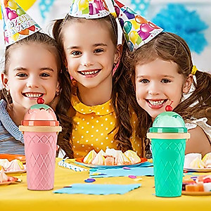 2022 Latest Slushie Maker Cup, Milkshake Maker Slushy Machine with Cherry, Magic Quick Frozen Smoothies Cup, Ice Cream Maker for Kids and Home, DIY Slushy Cup