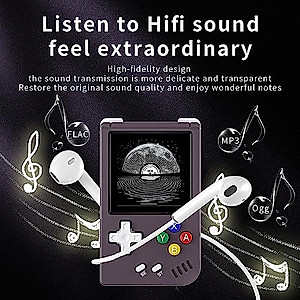 RG Nano Retro Handheld Game Console , Aluminum Alloy CNC Support Clock , Music Player Function 1.54 Inch IPS Screen 64G TF Card 5405 Games with Portable Bag (Purple)