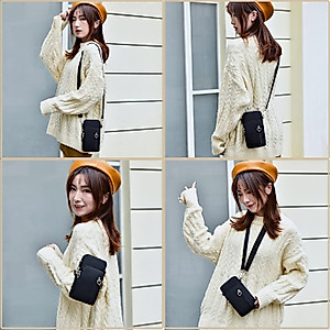 WITERY Cell Phone Crossbody Bag - Nylon Waterproof Small Cell Phone Purse Wallet, Travel Purses Wristlet Women Teen Girls with Adjustable Strap