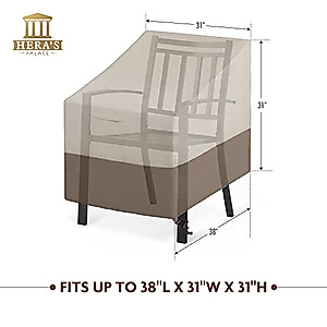 HERA'S PALACE Outdoor Patio Chair Covers, 600D Heavy Duty Outdoor Chair Covers with Handle, Waterproof, Windproof & Anti-UV , Large Patio Chair Cover, 38x31x31 inches