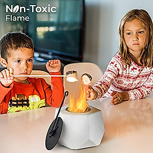 KLEENFIRE Tabletop Fire Pit for Indoor and Outdoor Use, Portable Mini Fireplace Bowl, Table Top Firepit, Smokeless Smores Maker