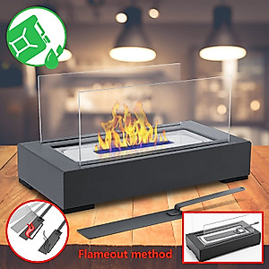 Table Top Fire Pit, Halloween Christmas Decor Tabletop Fireplace Real Flame Smokeless Odorless Indoor Outdoor Portable Ethanol Mini Fireplace Fire Pit Bowl for Dinner Parties