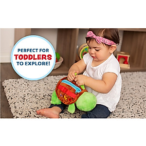 Buckle Toys - Bucky Turtle - Toddler Learning Activity - Develop Motor Skills and Problem Solving - Counting and Color Recognition - Sensory Stuffed Animal Travel Toy