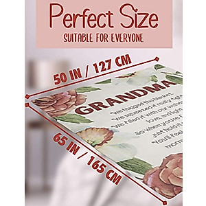 InnoBeta Grandma Throw Blanket - Grandma Gifts from Grandchildren- Flannel Blankets Gift for Grandma on Mother's Day, Christmas, Birthday, or Thanksgiving - 50" x 65"