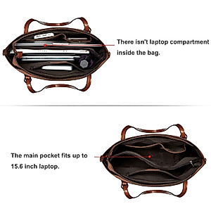 S-ZONE Women Genuine Leather Top Handle Satchel Daily Work Tote Shoulder Bag